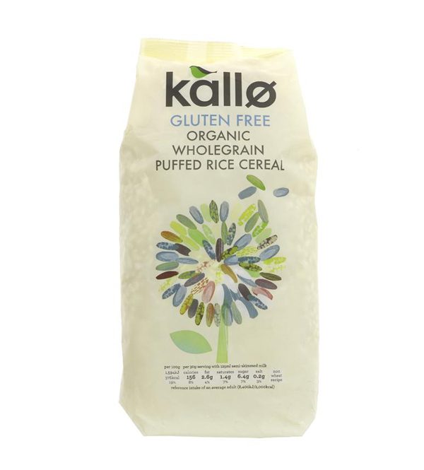 KALLO ORGANIC WHOLEGRAIN PUFFED RICE CEREAL – New Earth