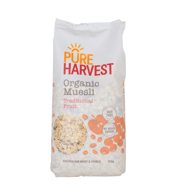 PURE HARVEST ORGANIC MUESLI TRADITIONAL FRUIT – New Earth