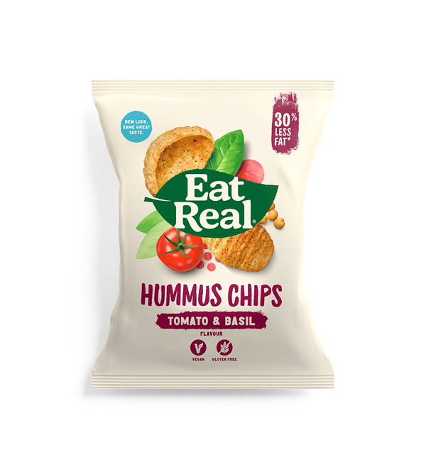 EAT REAL TOMATO AND BASIL HUMMUS CHIPS – New Earth