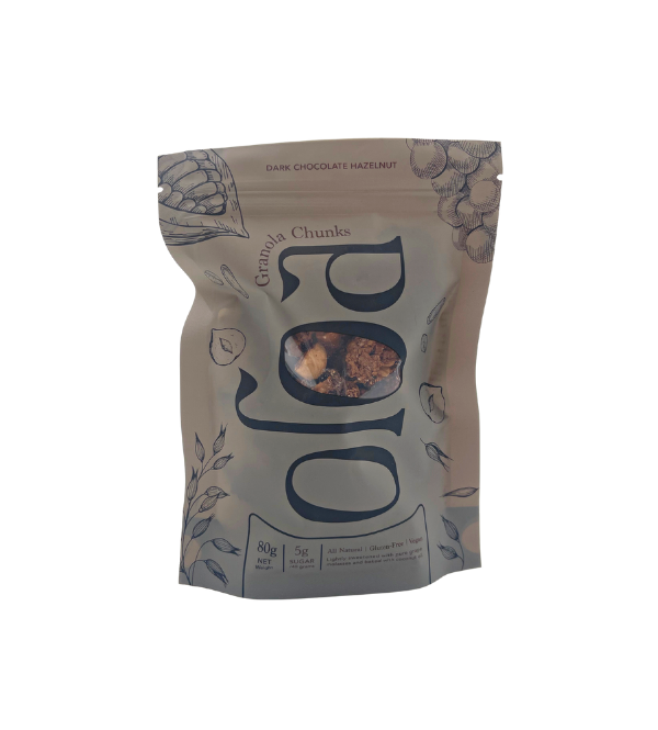 OLOA DARK CHOCOLATE HAZELNUT GRANOLA CHUNKS 80G – New Earth