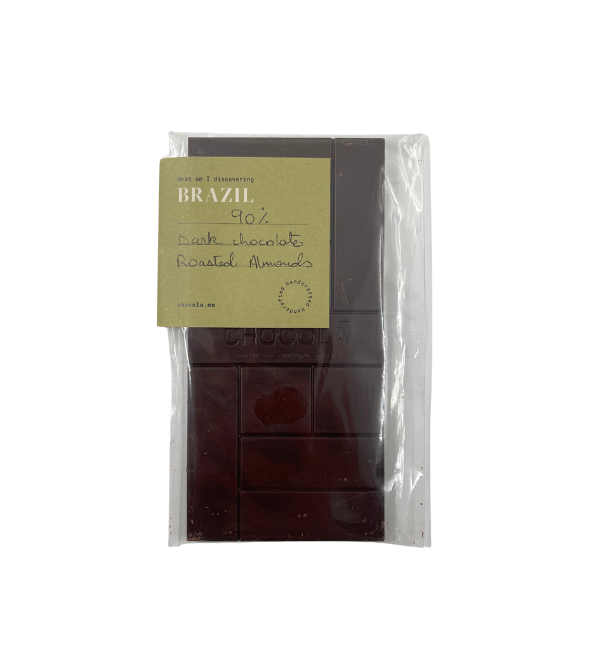 CHOCOLA 90% BRAZIL BAR WITH ALMONDS – New Earth