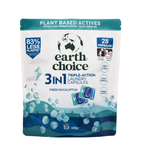 EARTH CHOICE 3 IN 1 EUCALYPTUS LAUNDRY CAPSULES – New Earth