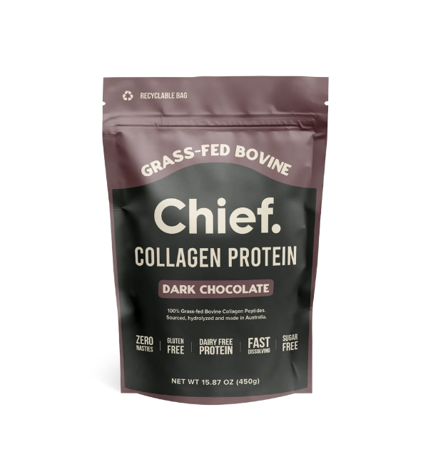 CHIEF COLLAGEN PROTEIN POWDER DARK CHOCOLATE. – New Earth