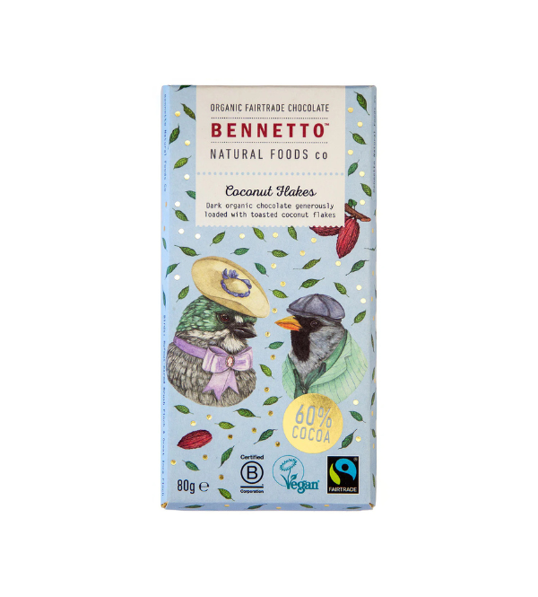 BENNETTO COCONUT FLAKES CHOCOLATE BAR – New Earth