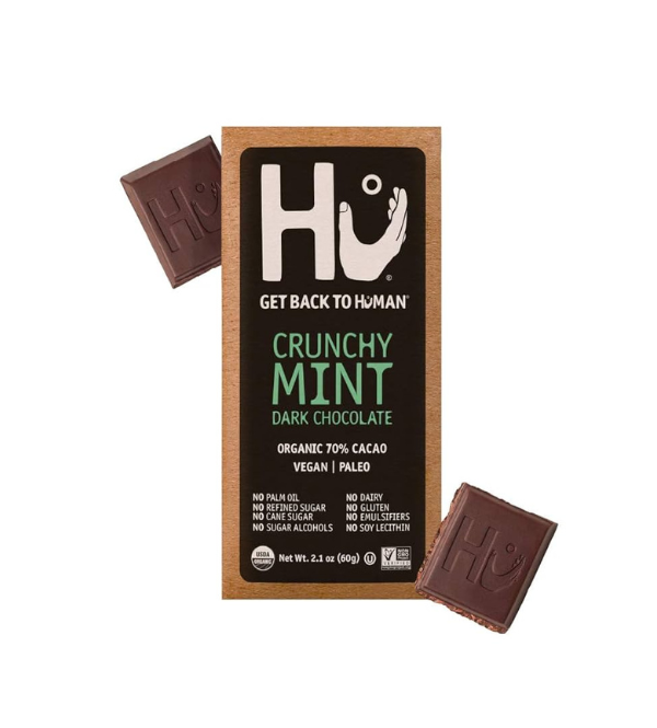 HU CRUNCHY MINT ORGANIC DARK CHOCOLATE BAR – New Earth